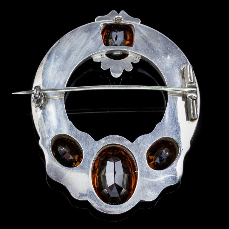 Antique Victorian Scottish Cairngorm Granite Brooch Silver, circa 1860 ...