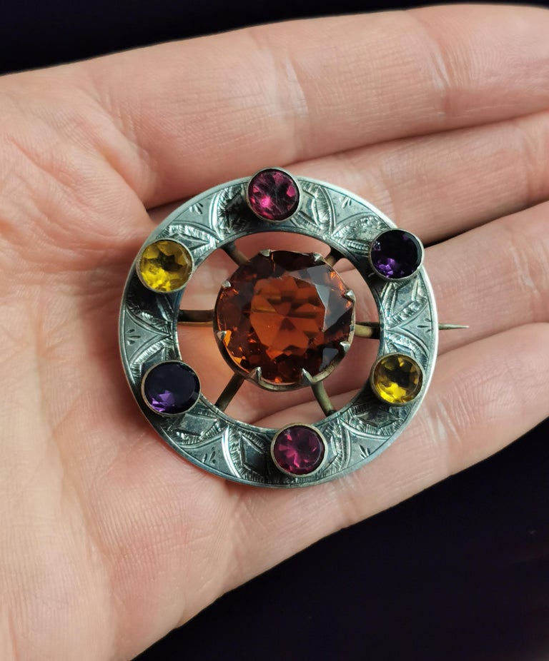 Antique Victorian Scottish Silver and Paste Brooch at 1stDibs ...