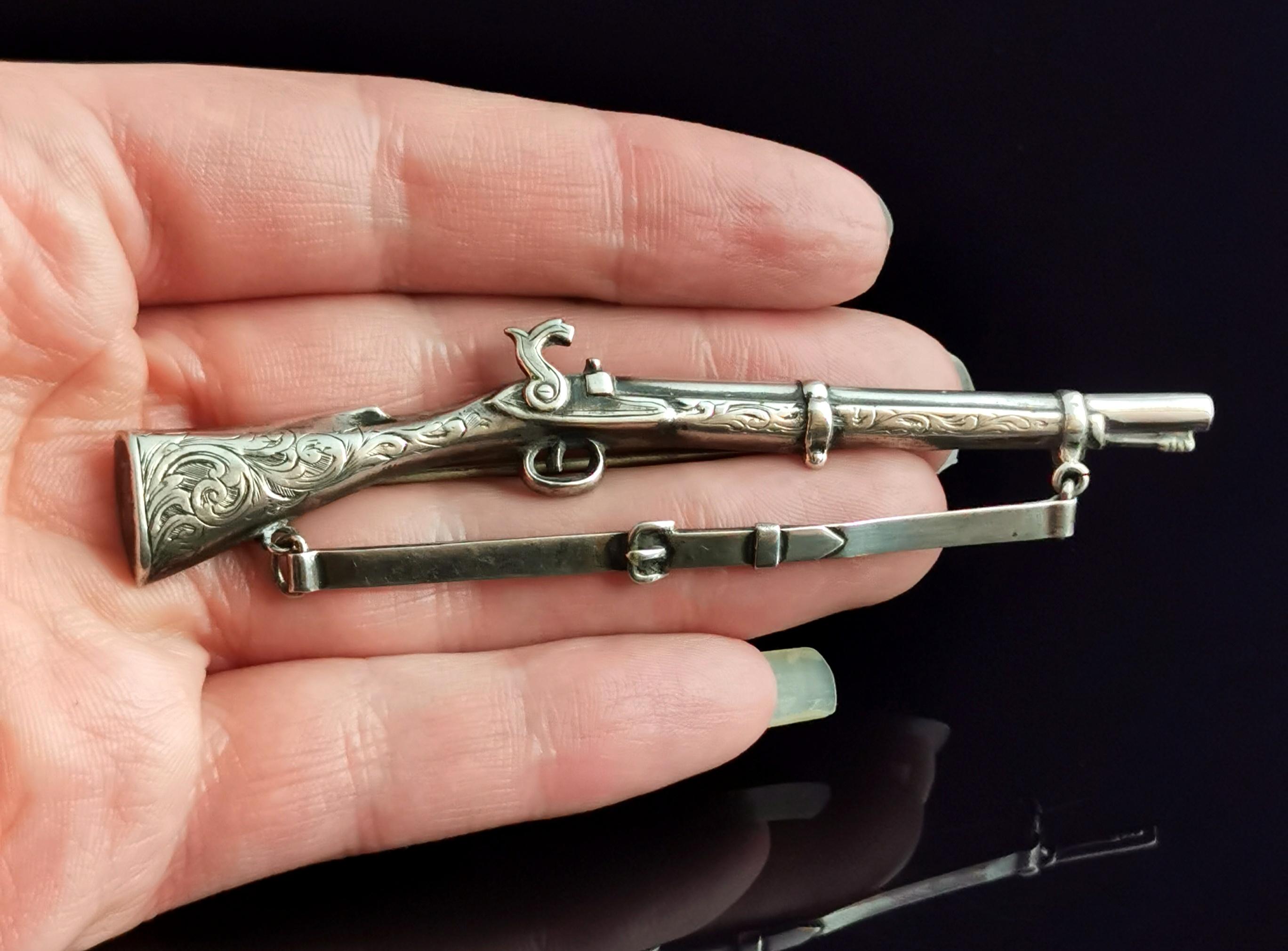 Antique Victorian Scottish Silver Musket Brooch at 1stDibs | 1700s ...