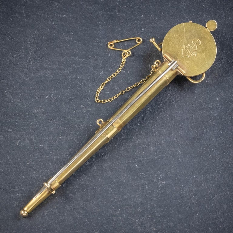 Antique Victorian Scottish Malachite 18 Carat Gold, circa 1860 Sword ...