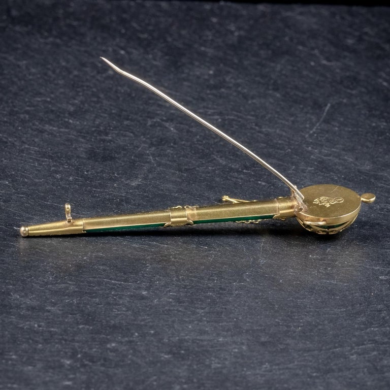 Antique Victorian Scottish Malachite 18 Carat Gold, circa 1860 Sword ...