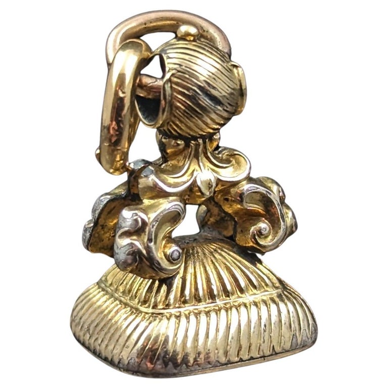 Antique Victorian Seal Fob Pendant, Chalcedony, Scottish Thistle, Dinna ...