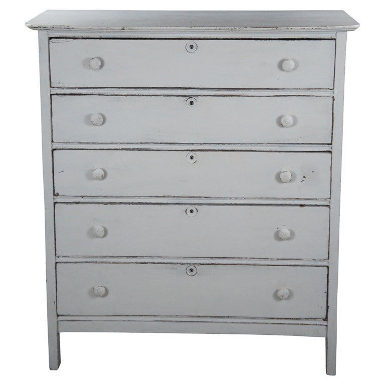 Antique Victorian Serpentine Oak Chest of Drawers Tallboy Dresser Chic ...