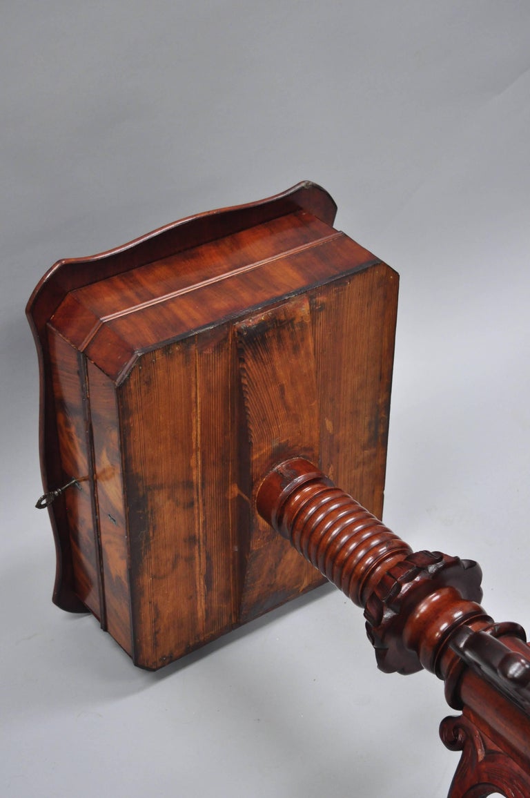Antique Victorian Sewing Stand Side Table Crotch Mahogany and Walnut ...