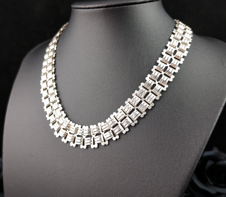 Antique Victorian Silver Book Chain Necklace, Aesthetic For Sale at 1stDibs