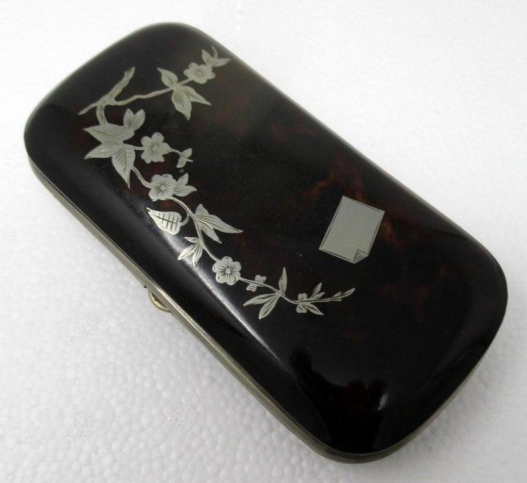 Antique Victorian Silver Card Case Trinket and Snuff Box Regency Grand ...