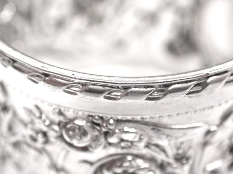 Antique Victorian Silver Embossed Napkin Ring, 1899, by Henry Atkins at ...