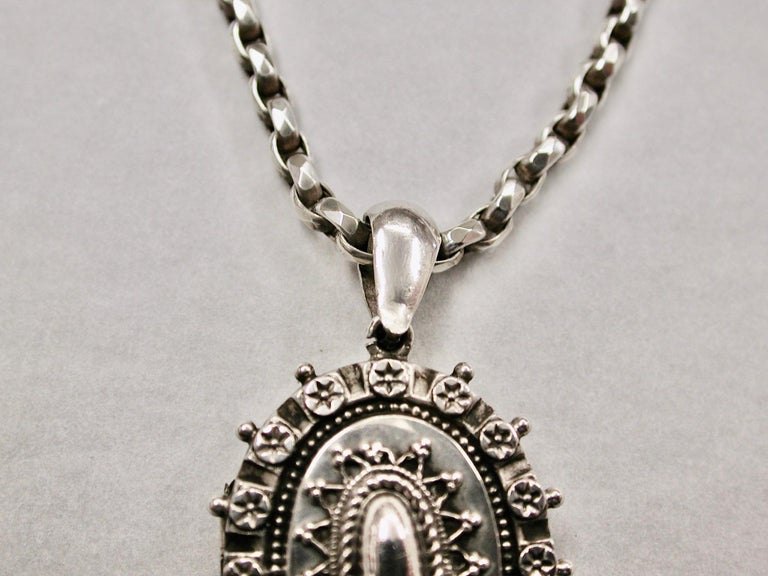 Antique Victorian Silver Locket and Chain, Dated 1887, Birmingham at ...