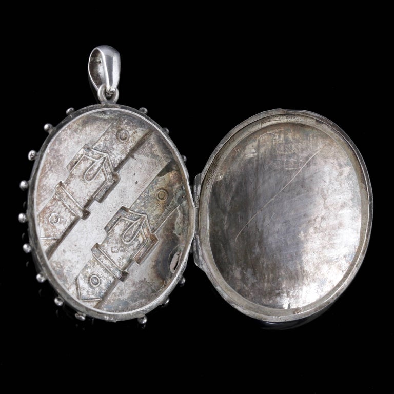 Antique Victorian Silver Locket Dated 1883 at 1stDibs | antique silver ...