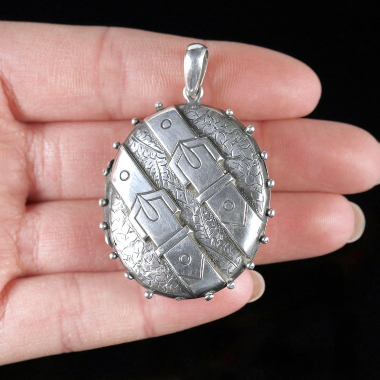 Antique Victorian Silver Locket Dated 1883 at 1stDibs | antique silver ...