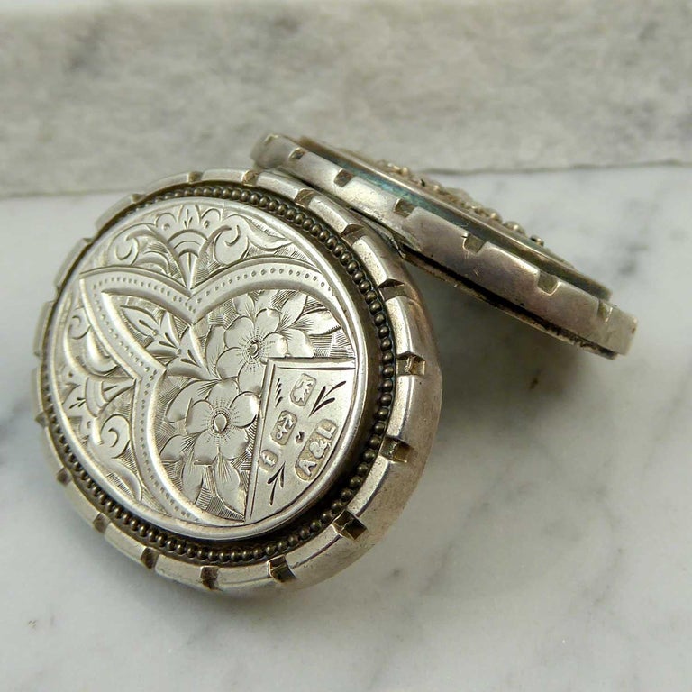 Antique Victorian Silver Locket, Hallmarked Birmingham, 1893 at 1stDibs