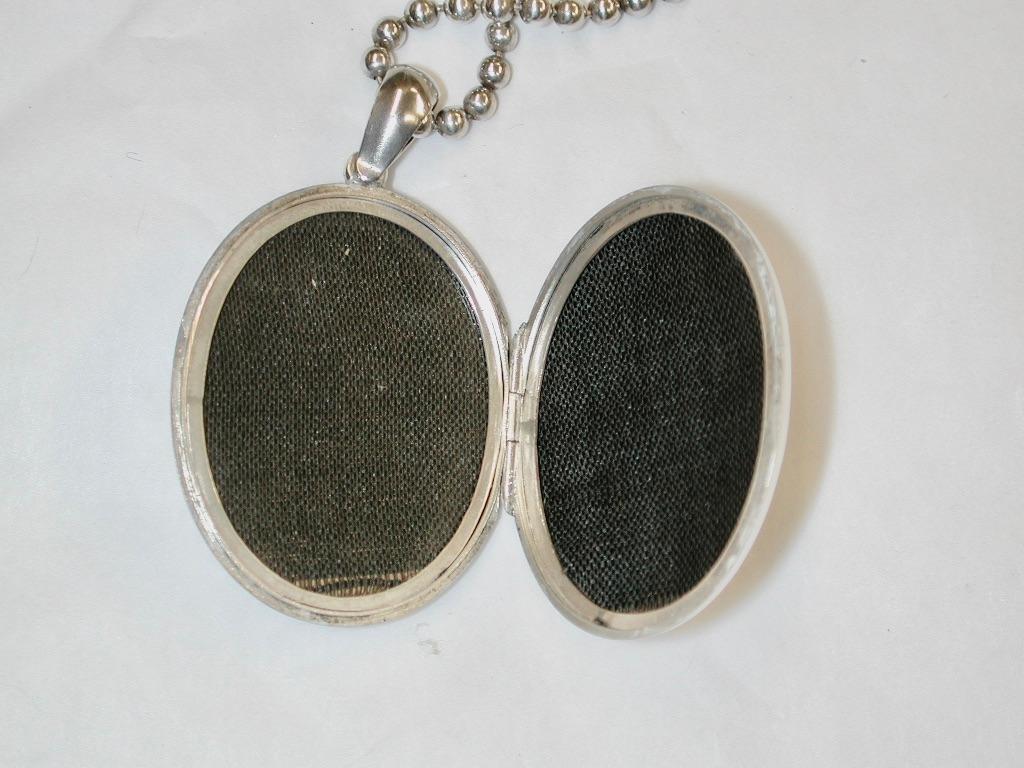 Antique Victorian Silver Locket On Later Silver Chain, Birmingham, 1882 ...