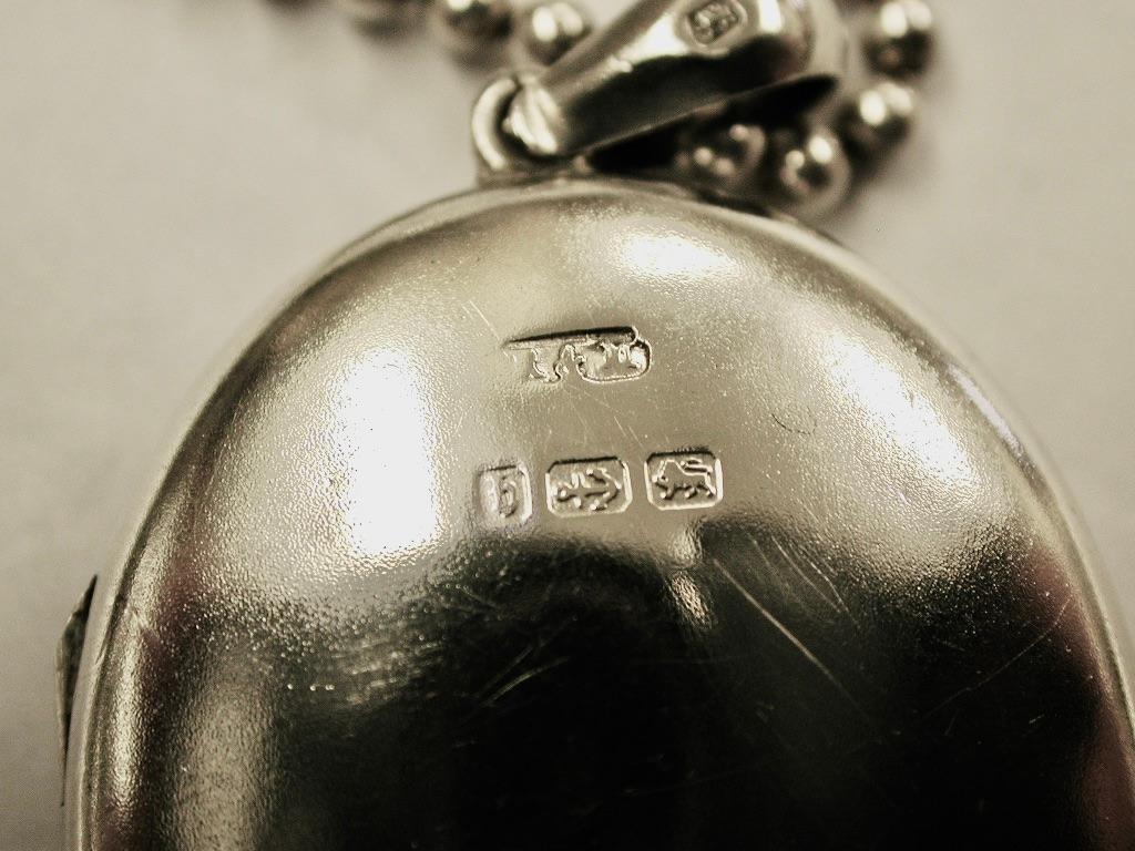 Antique Victorian Silver Locket On Later Silver Chain, Birmingham, 1882 ...