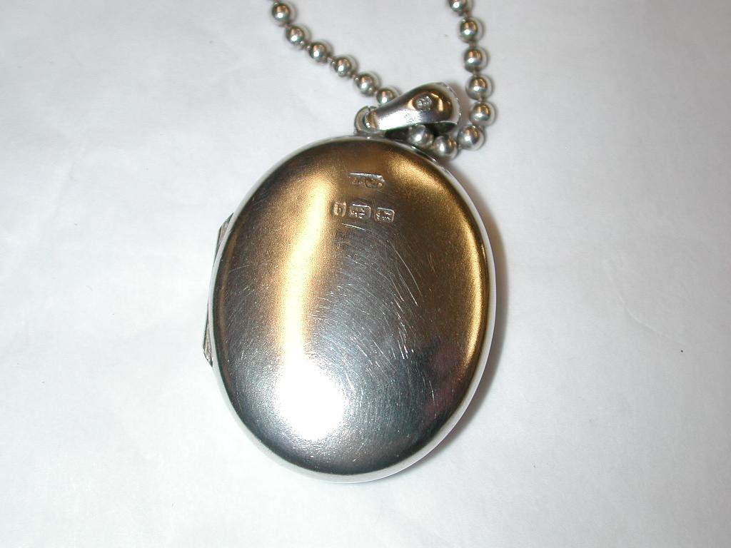 Antique Victorian Silver Locket On Later Silver Chain, Birmingham, 1882 ...
