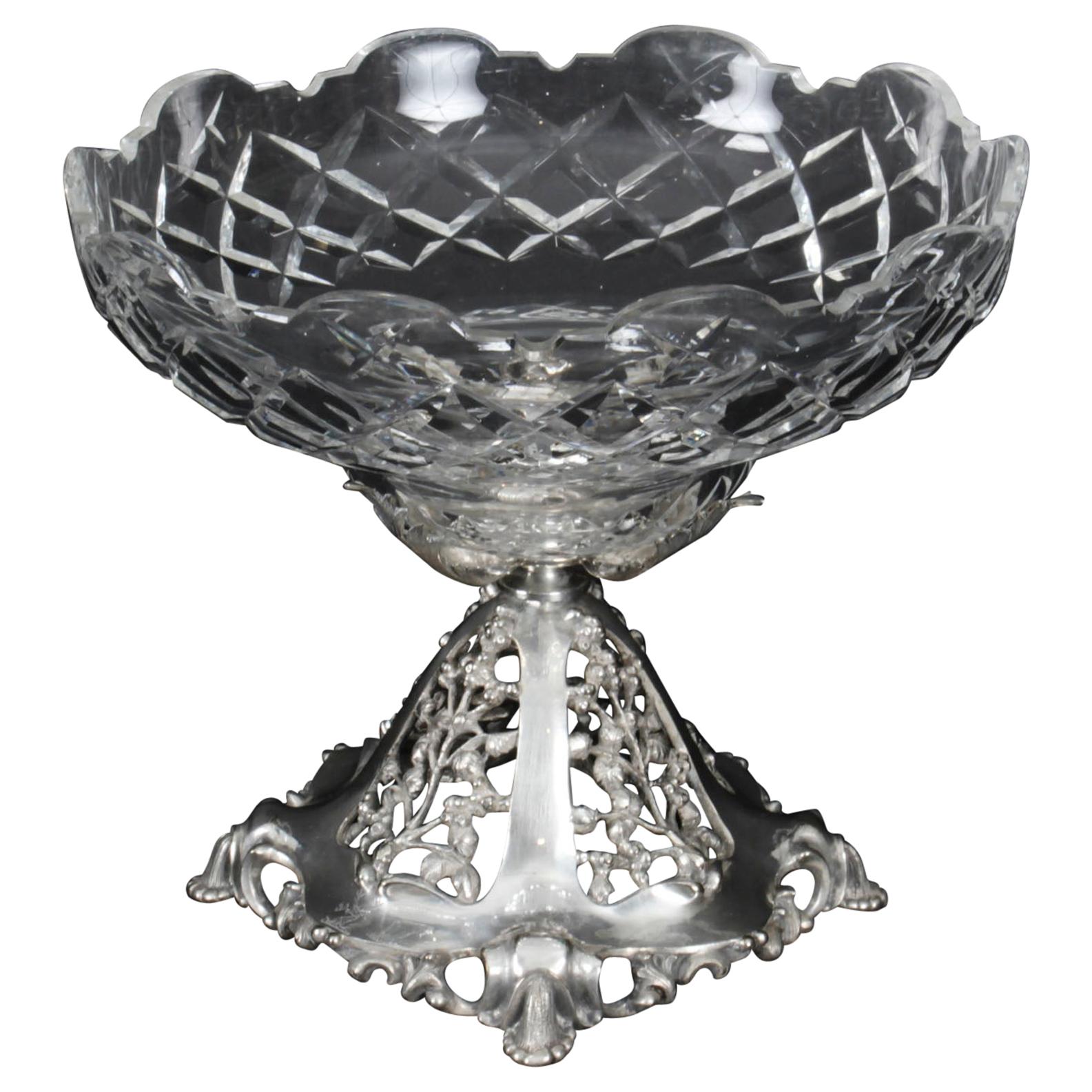 19th Century Victorian Cut-Glass and Silver Plated Claret Jug at 1stDibs