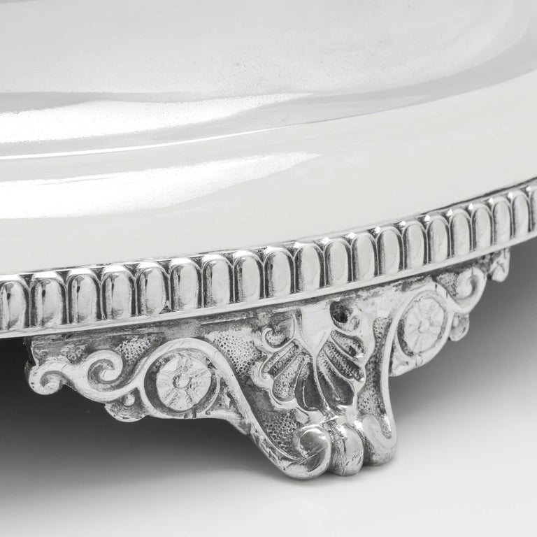 Antique Victorian Silver Plate Mirror Plateau or Cake Stand, Made circa ...