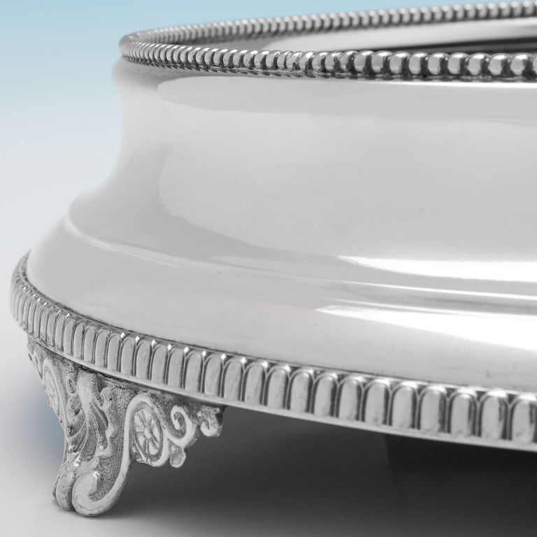 Antique Victorian Silver Plate Mirror Plateau or Cake Stand, Made circa ...