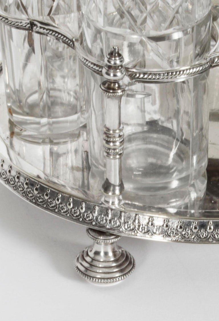 Antique Victorian Silver Plated 6 Bottle Cruet Set, 19th Century For ...