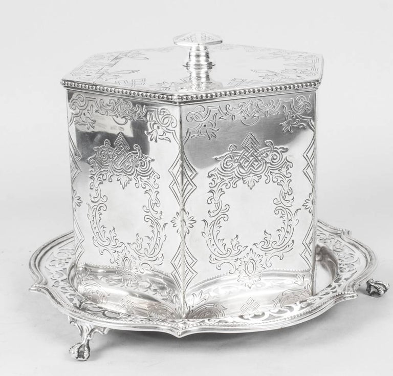 Antique Victorian Silver Plated Biscuit / Sweet Box, 19th Century at ...
