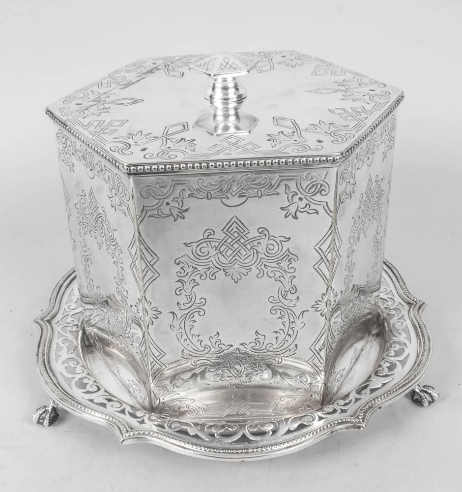 Antique Victorian Silver Plated Biscuit / Sweet Box, 19th Century at ...