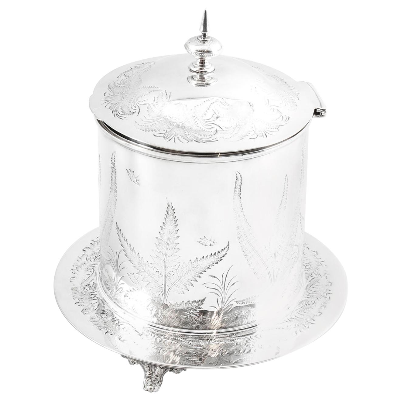 Antique Victorian Silver Plated Biscuit Sweet Box, 19th Century at 1stDibs