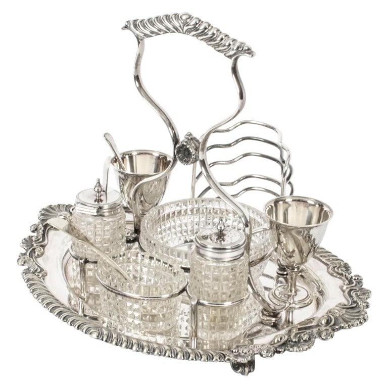Antique Victorian Silver Plated Breakfast Set Toast Rack, 19th Century ...