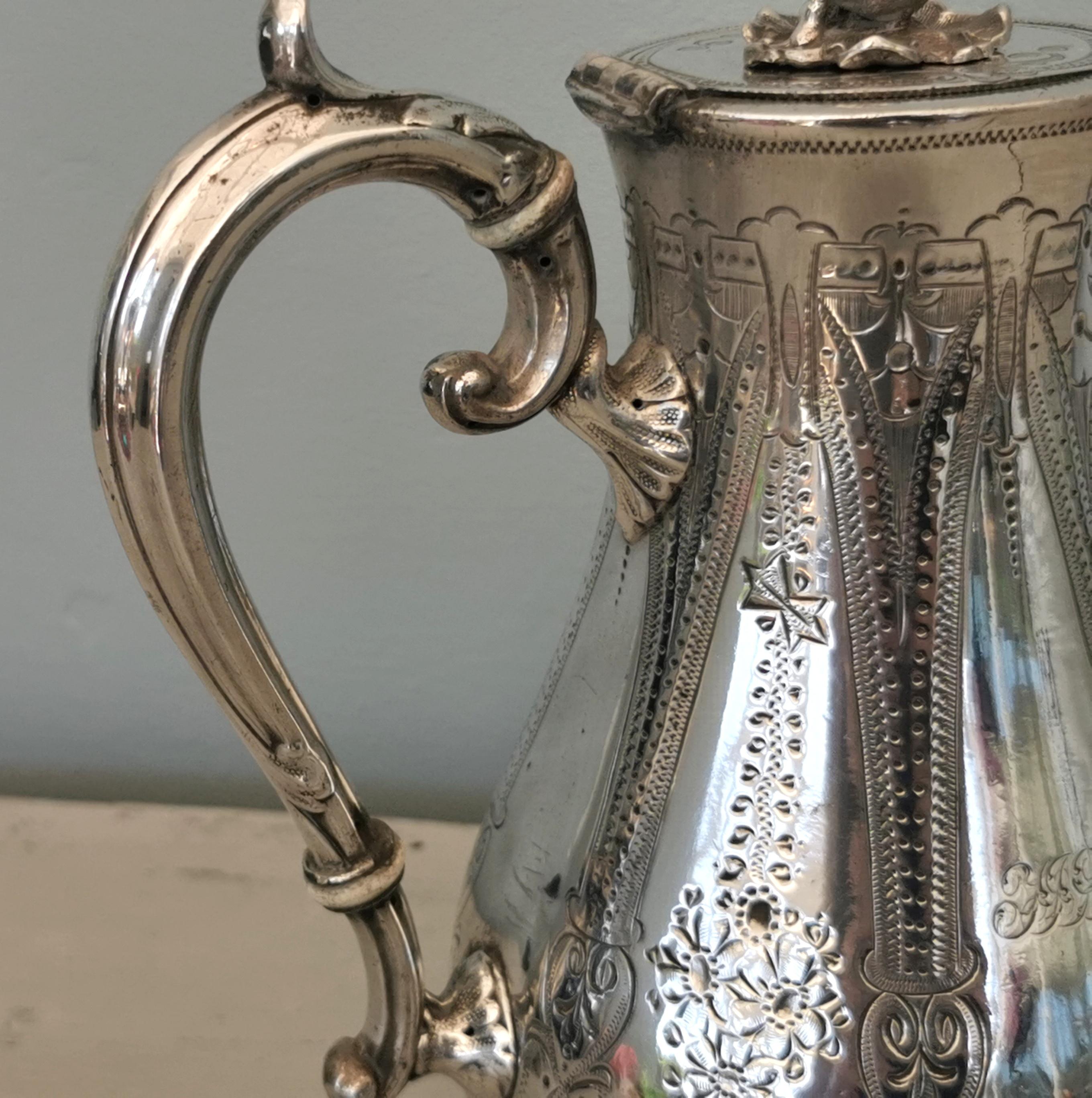 Antique Victorian silver plated coffee pot, hot water pot, Mappin ...