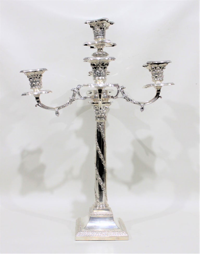 Antique Victorian Silver Plated Convertible Candelabra For Sale at 1stDibs