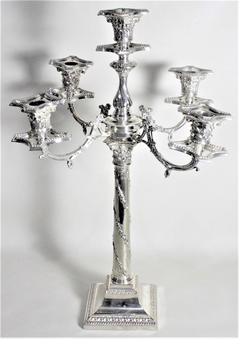 Antique Victorian Silver Plated Convertible Candelabra For Sale at 1stDibs