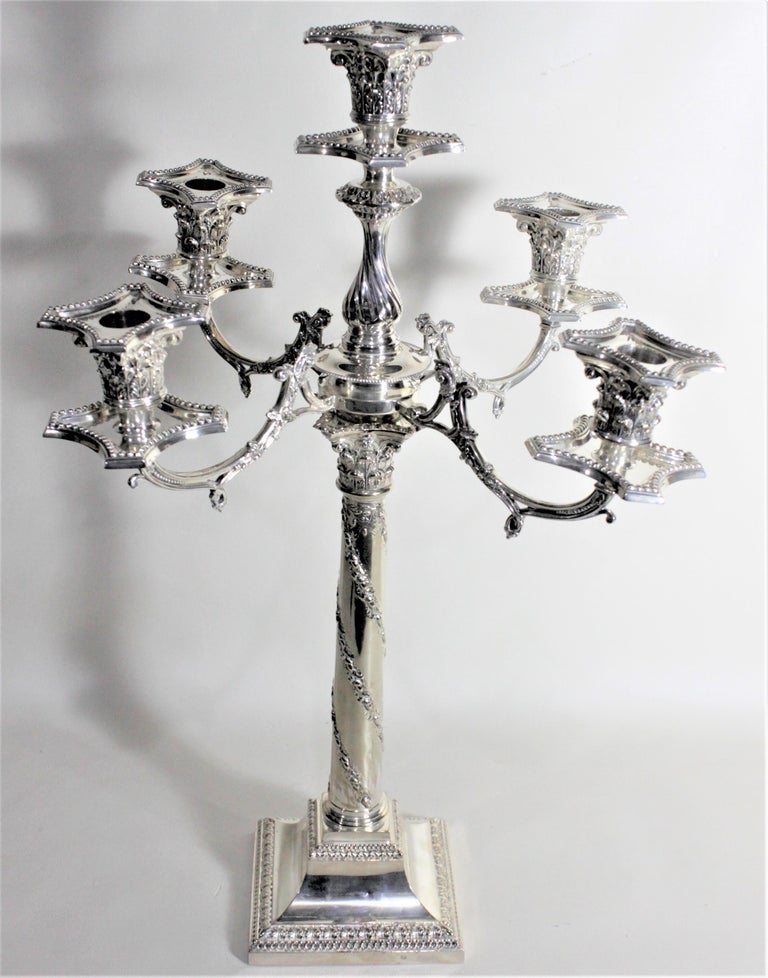Antique Victorian Silver Plated Convertible Candelabra For Sale at 1stDibs