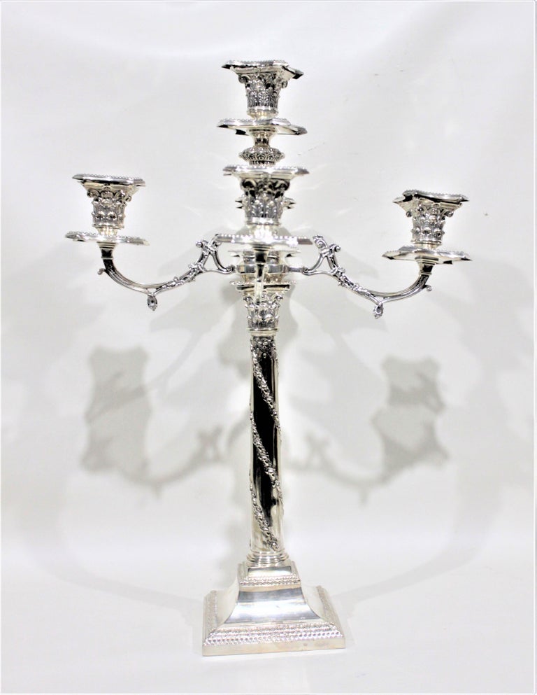 Antique Victorian Silver Plated Convertible Candelabra For Sale at 1stDibs