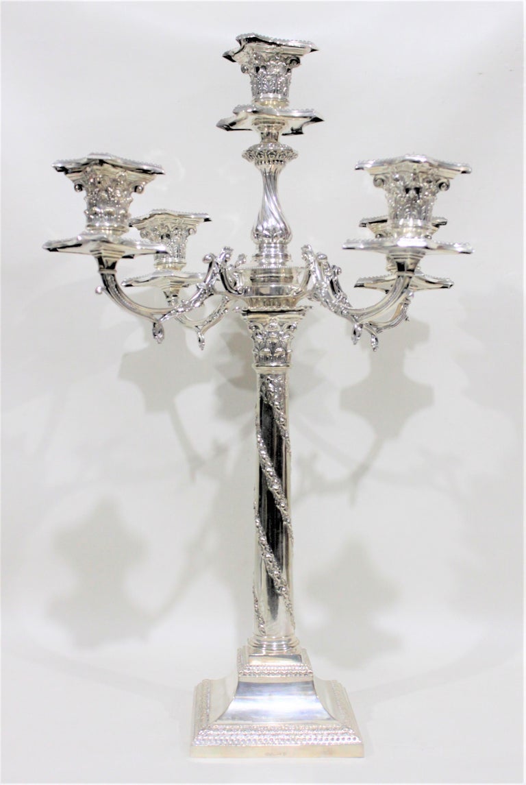 Antique Victorian Silver Plated Convertible Candelabra For Sale at 1stDibs
