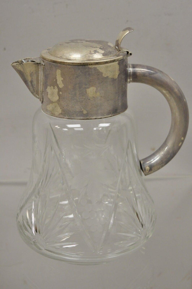 Antique Victorian Silver Plated Cut Crystal Glass Lemonade Water ...