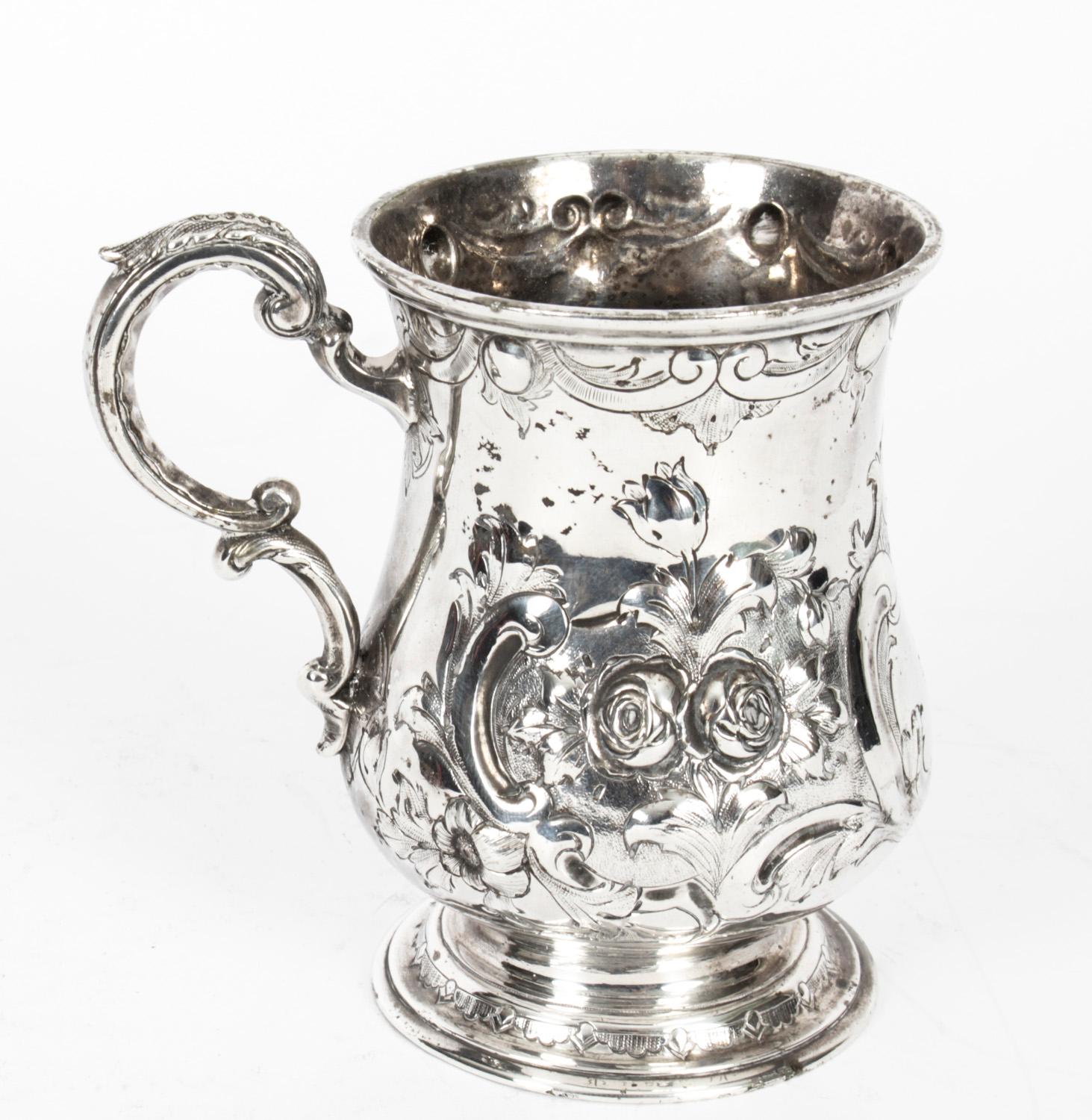 Antique Victorian Silver Plated Mug Round and Son, 19th Century at 1stDibs