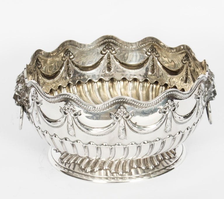 Antique Victorian Silver Punch Bowl Frederick Elkington 1884 19th C For ...