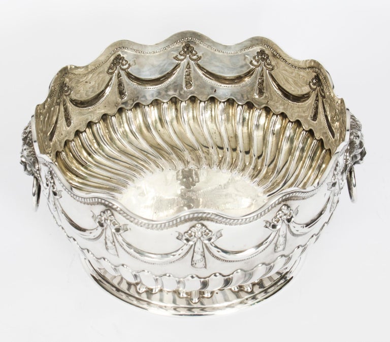 Antique Victorian Silver Punch Bowl Frederick Elkington 1884 19th C For ...