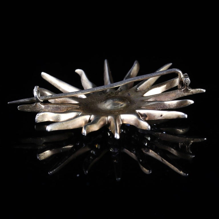 Antique Victorian Silver Star Paste Brooch, circa 1900 For Sale at 1stDibs