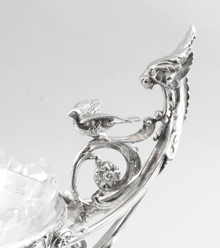 Victorian Silver Plate Centrepiece Glass Henry Wilkinson and Co. 19th ...