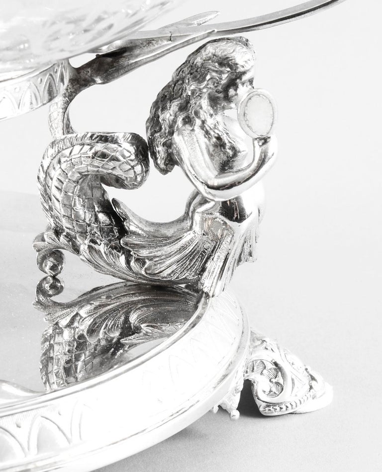 Victorian Silver Plate Centrepiece Glass Henry Wilkinson and Co. 19th ...