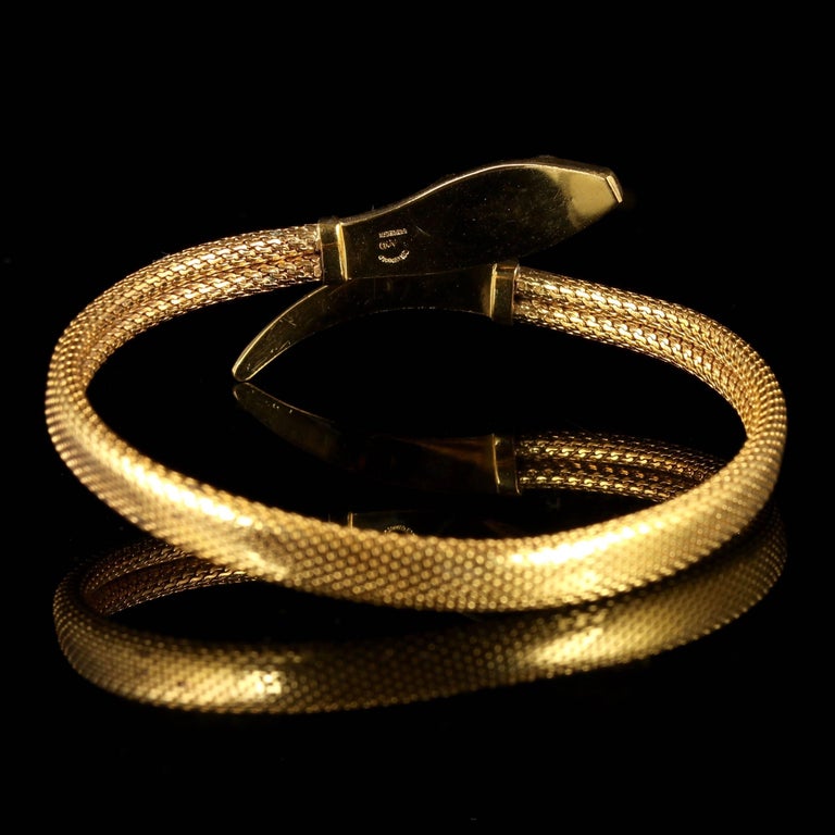 Antique Victorian Snake Bangle 18 Carat Gold Gilt, circa 1900 at 1stDibs