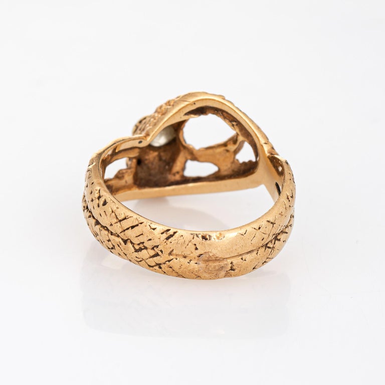 Antique Victorian Snake Ring 14k Yellow Gold Serpent Band Fine Jewelry ...
