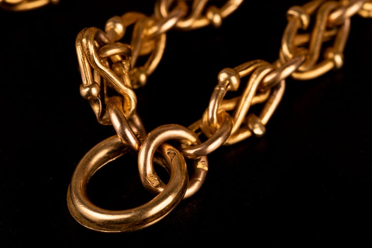 Antique Victorian Solid 18k Gold Chain Necklace For Sale at 1stDibs