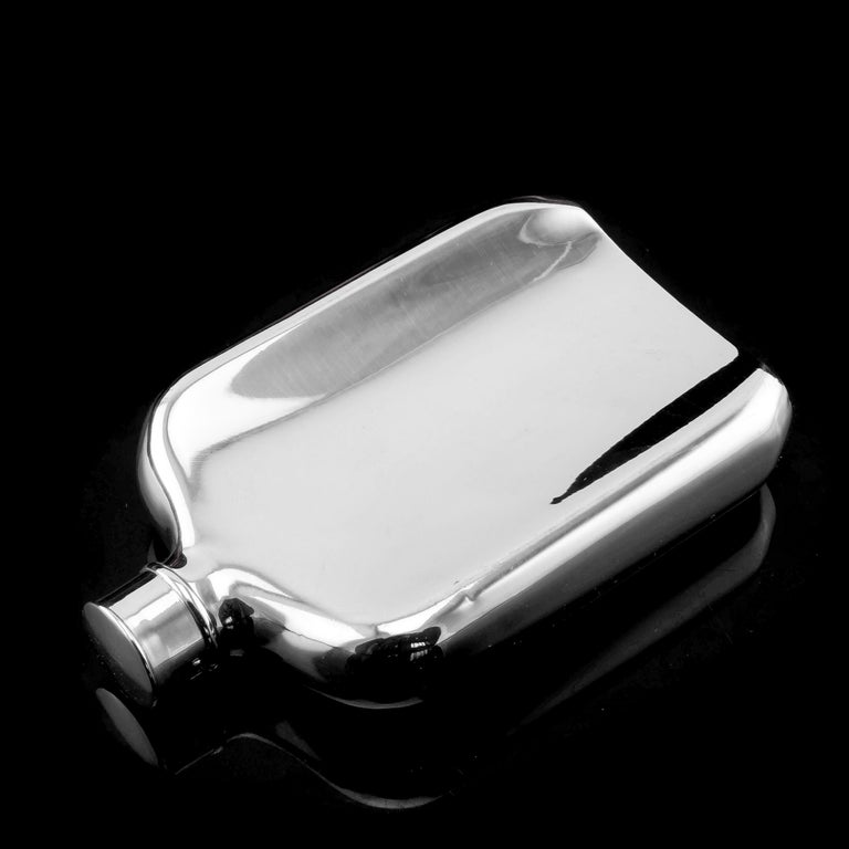 Antique Victorian Solid Silver Hip Flask with Bayonet Cap, Edward Smith ...