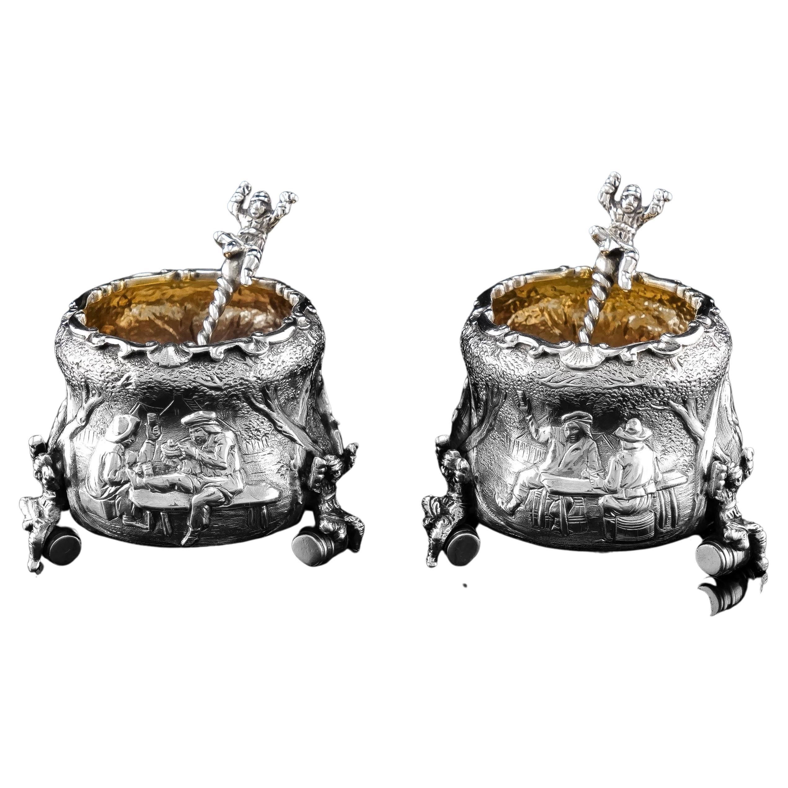 Salt Cellar with Ruby Glass Insert at 1stDibs