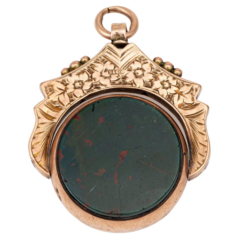 Antique Victorian Spinning Fob 9k Rose Gold Bloodstone Carnelian Charm ...
