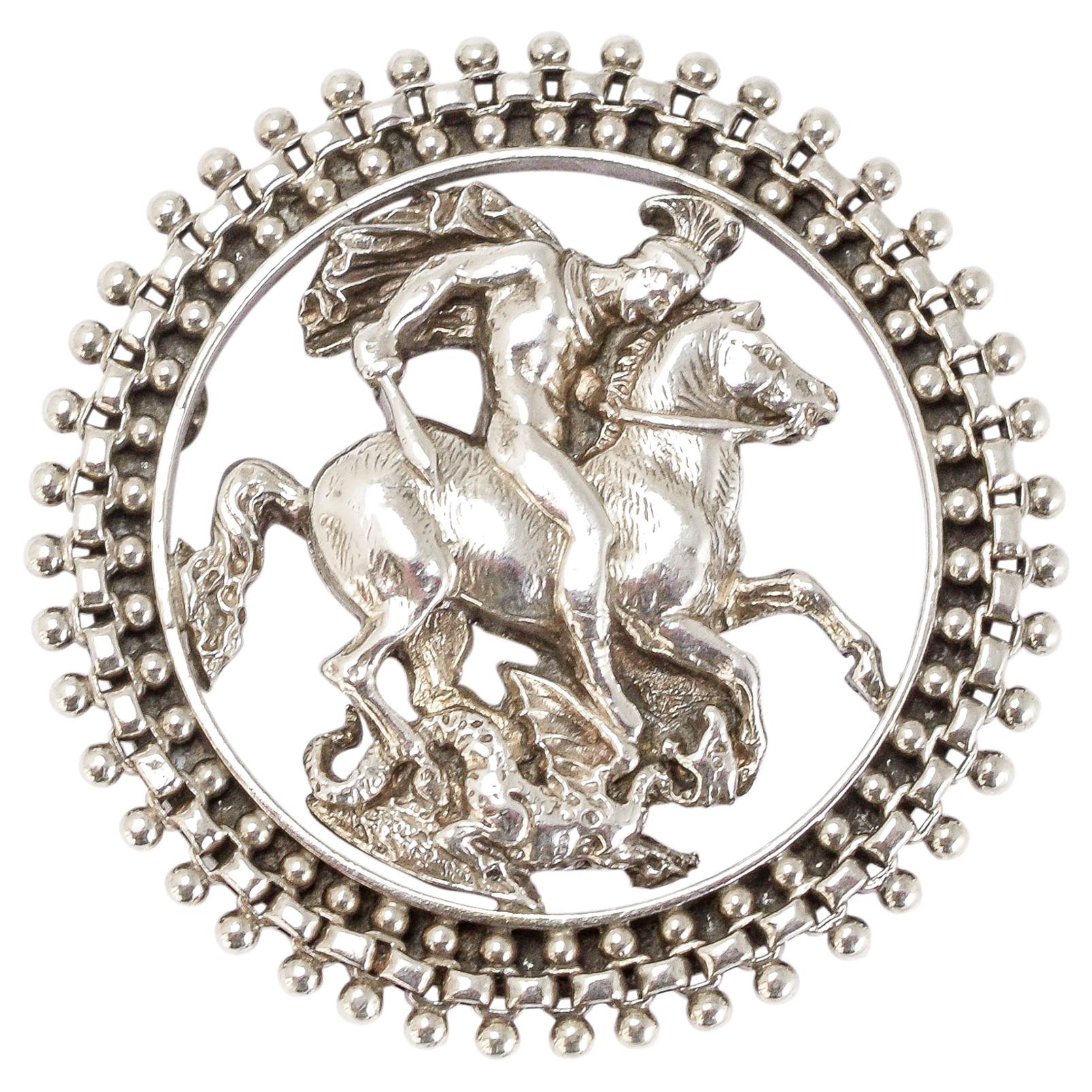 Antique Victorian St George and the Dragon Brooch at 1stDibs