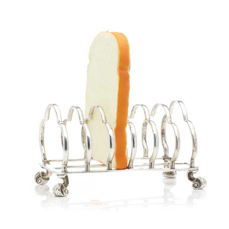 Antique Victorian Sterling 925 Silver 6 Division Toast Rack For Sale at ...