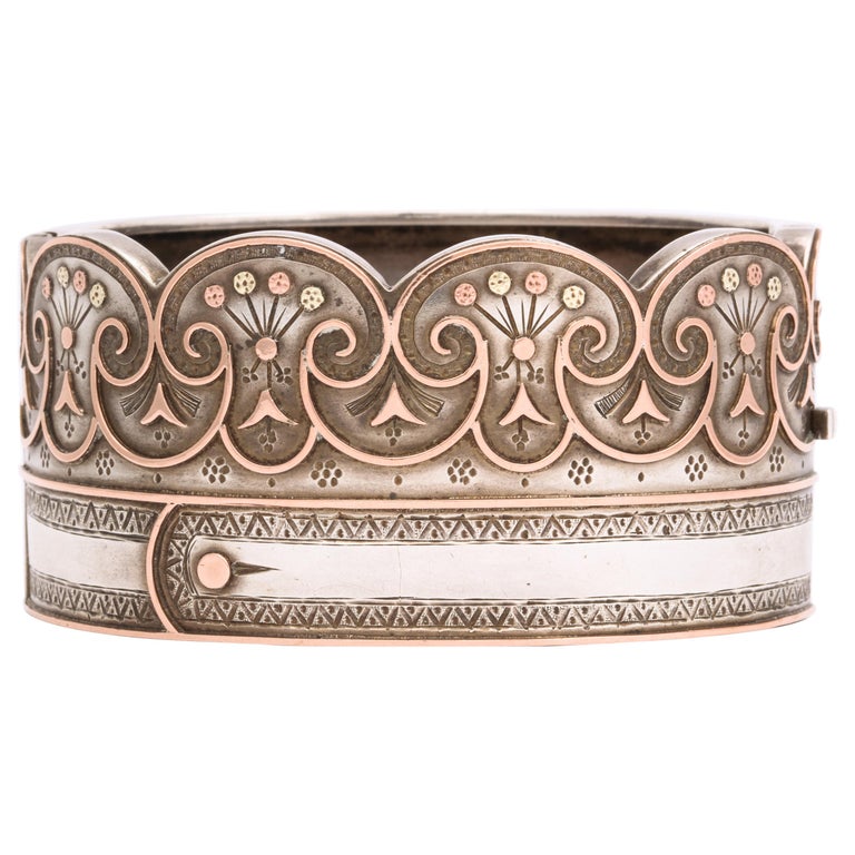 Antique Victorian Sterling Button Cuff Bracelet at 1stDibs