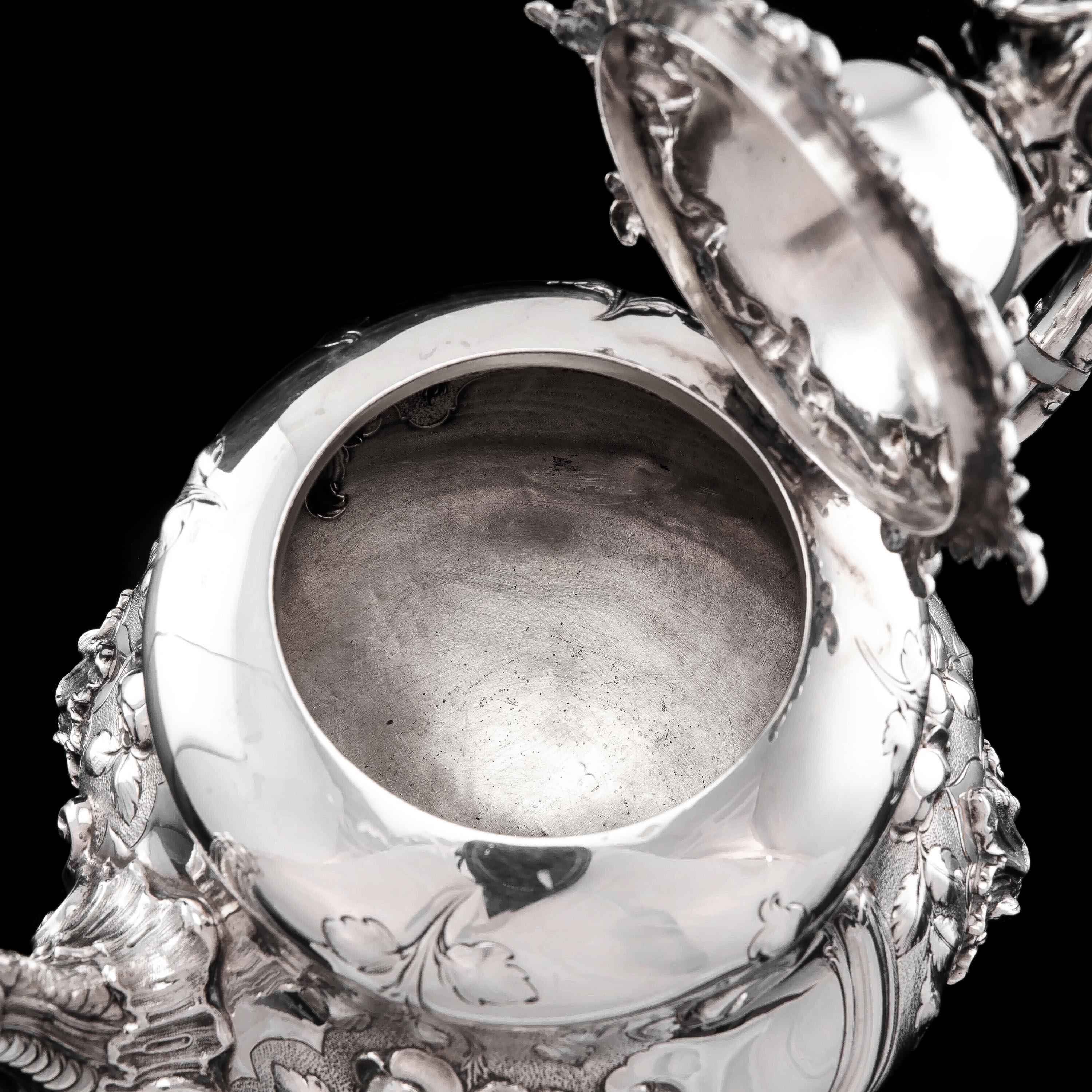Antique Victorian Sterling Silver 3 Piece Tea Set/Service, Barnard 1857 ...