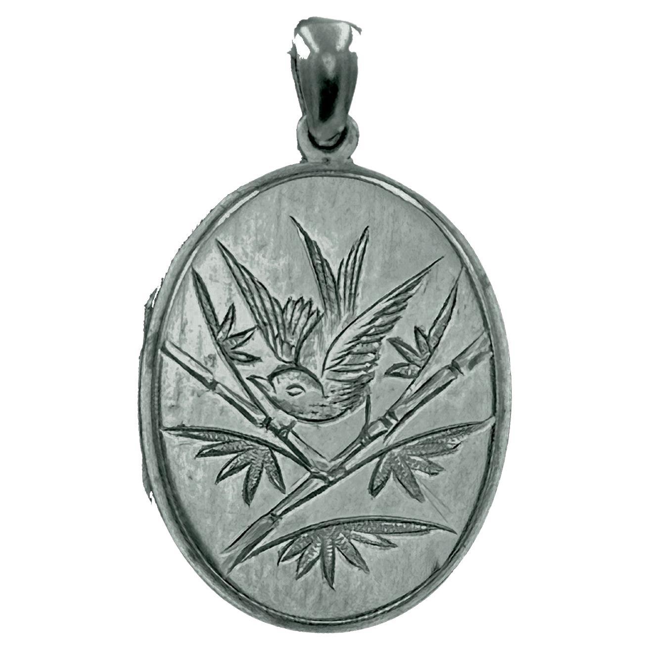 Victorian Antique Silver Locket and Necklace, Hallmarked Birmingham ...